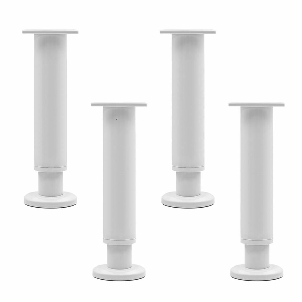 Комплект из 4 белых ножек для мебели, регулируемая телескопическая универсальная опора-18-30 см