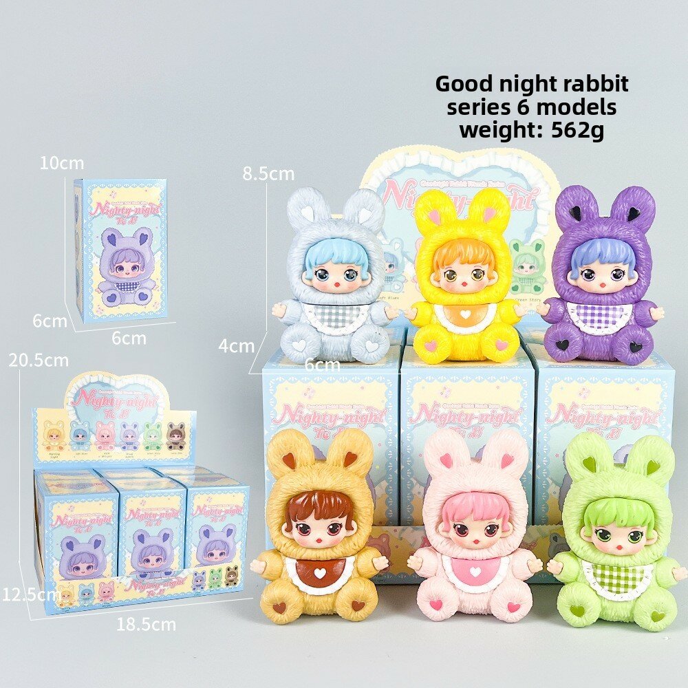 Шарф baby three cat and rabbit cute cartoon ornament blind box for collectors and kids good night bunny