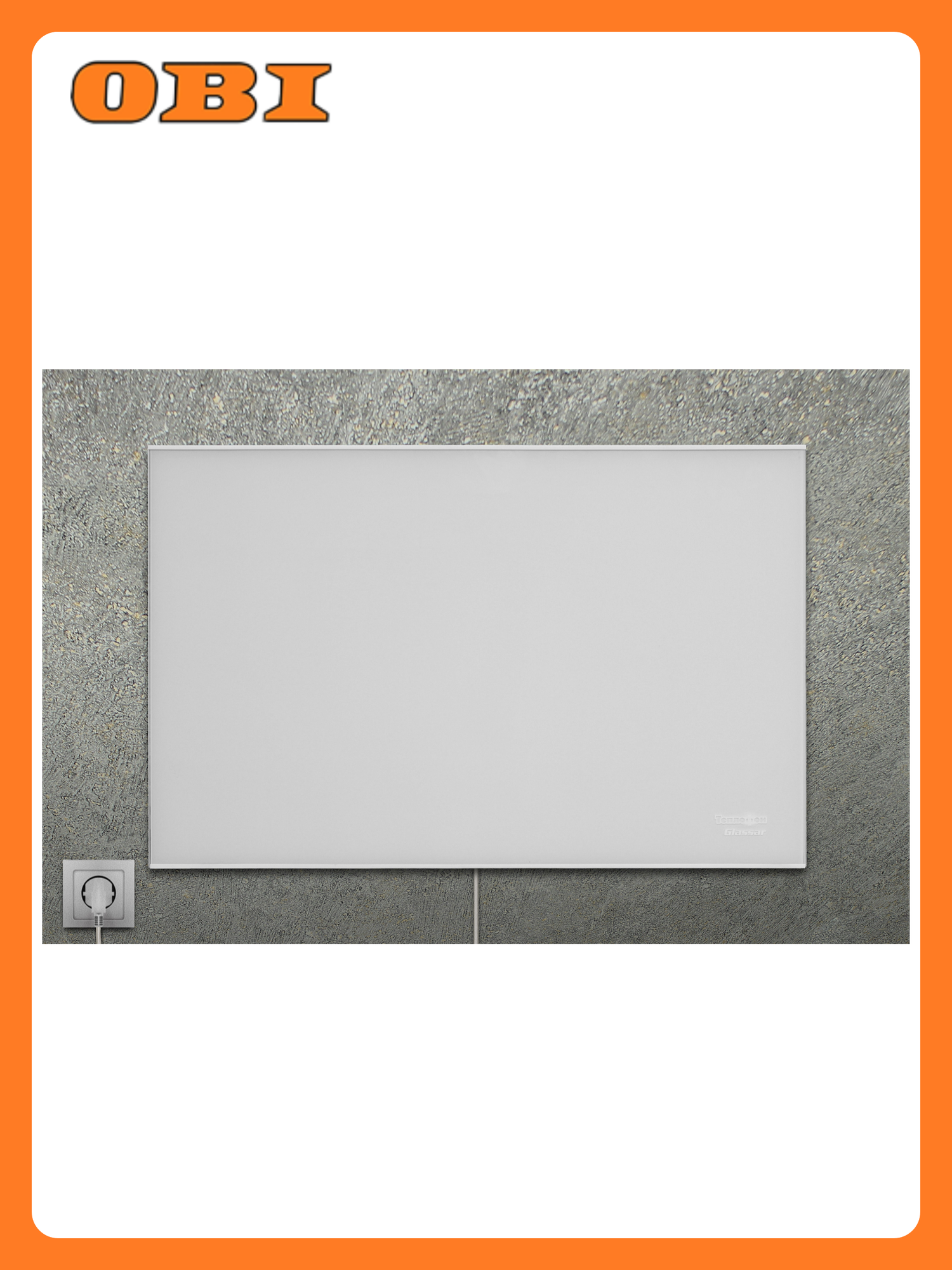 Электрообогр. ИК теплофон Glassar-600Вт, бел.