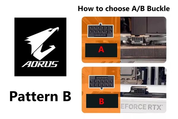 AIJS Адаптер питания видеокарты RTX4090/4080/4070 A Buckle, Black Color B