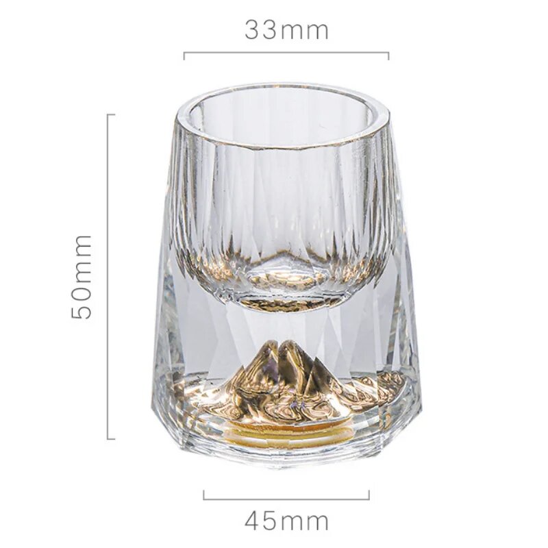 Алмазный Золотой горный бокал для напитков ALisWine Gold 12ml