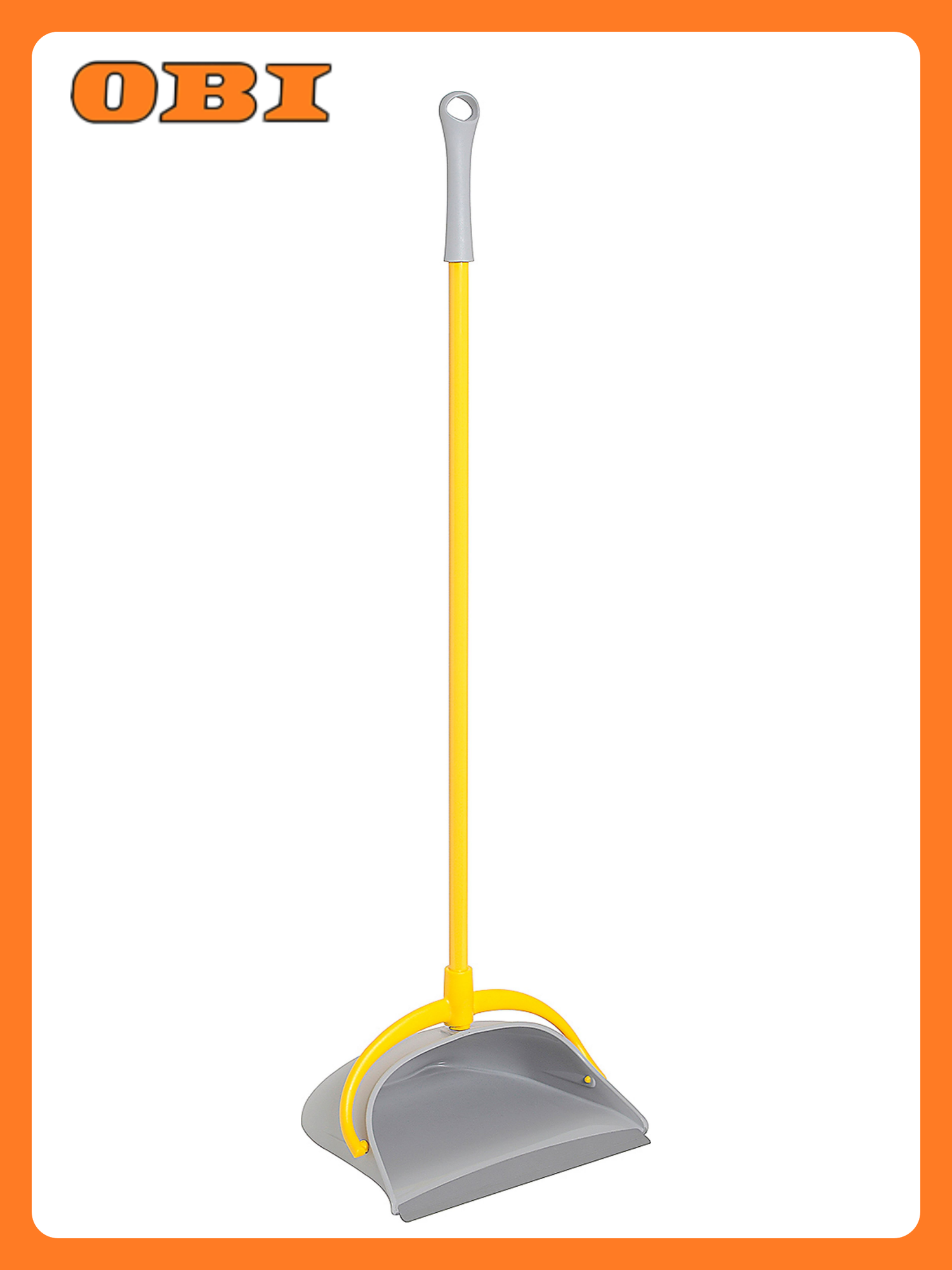 Совок Apex, с резиновой кромкой, на металлической ручке, серый