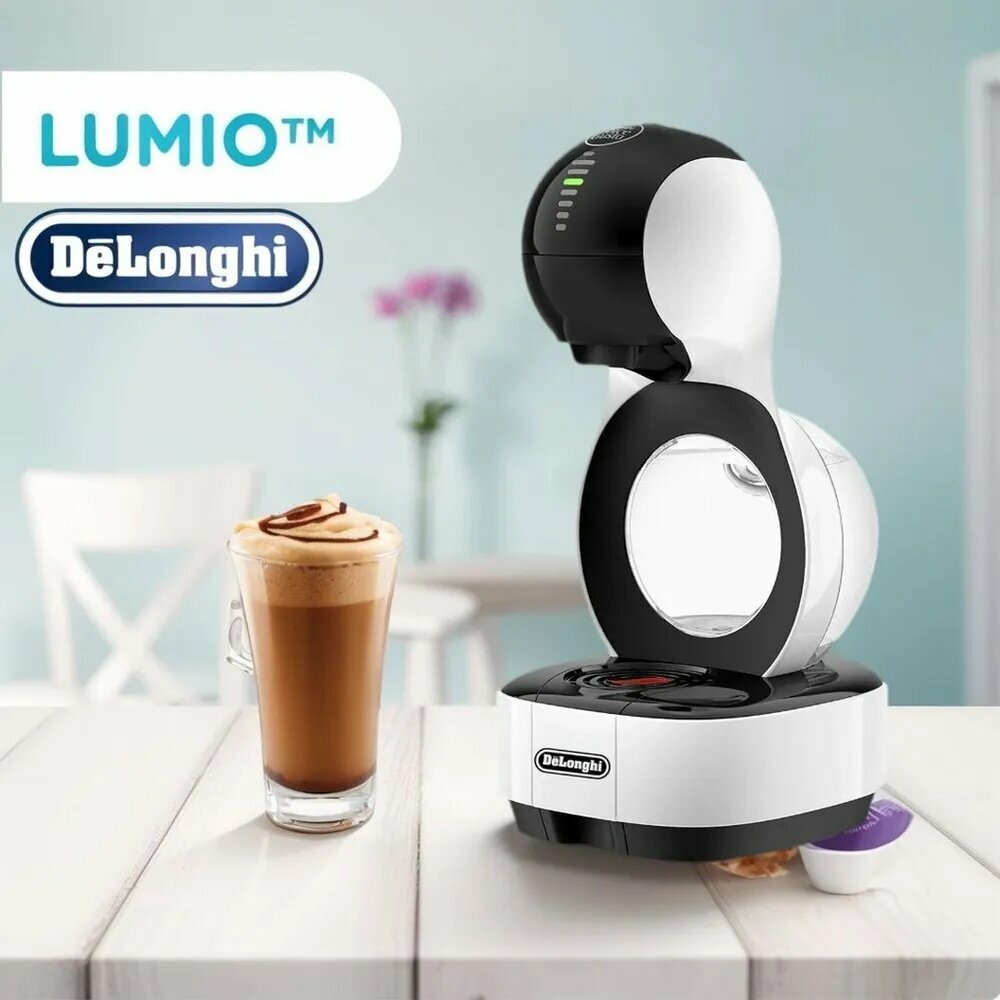 Nescafe Dolce Gusto Капсульная кофемашина DeLonghi Lumio WHITE, белый