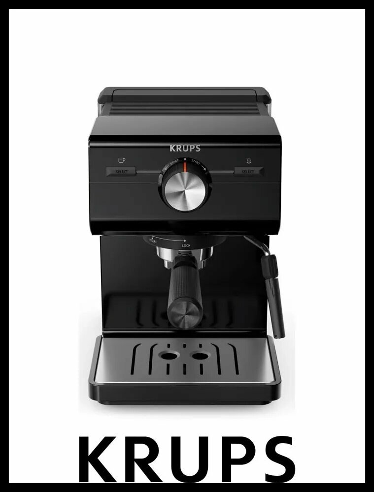 Krups Кофеварка рожковая XP3818, черный