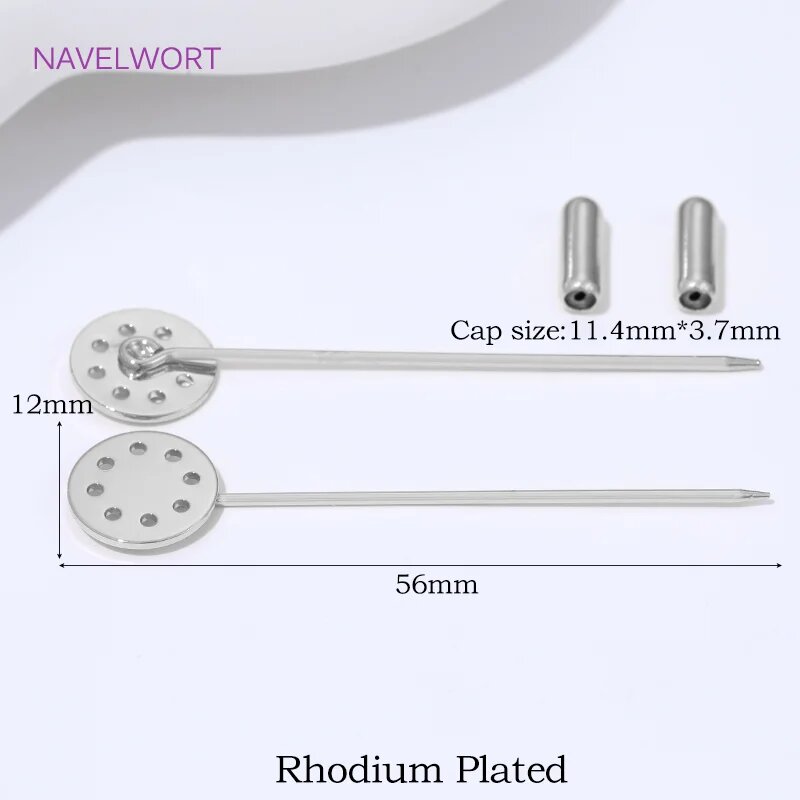Наконечник для пупка NAVELWORT, 56 мм, Rhodium Plated, 6 шт.