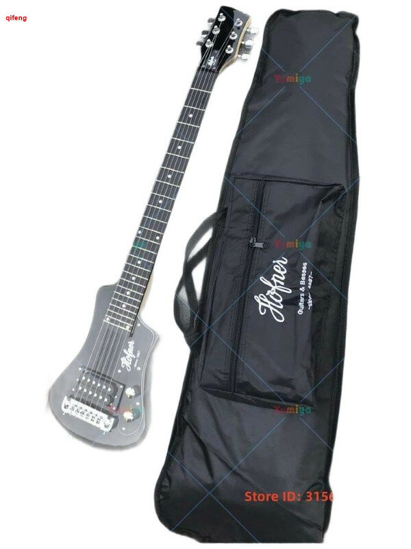 6-Струнная Дорожная гитара Hofner Портативная мини-электрогитара черного, красного, синего цвета с мягкой хлопчатобумажной сумкой + ремешком + медиаторами