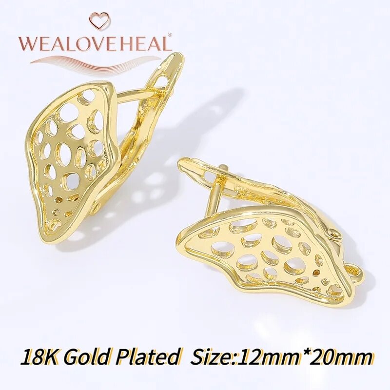 Французские зажимы для сережек WEALOVEHEAL, позолоченные золото 18К 2 Pairs, 18K Gold Plated