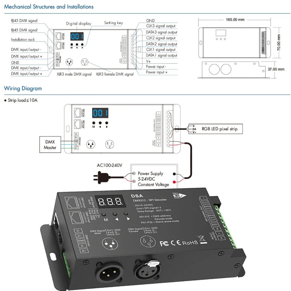 RGB контроллер DSA DMX SPI Viktorovna