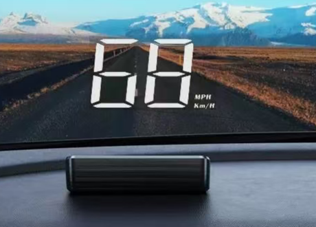 Проекционный дисплей на лобовое стекло / HUD GPS M2 / Проектор скорости для всех автомобилей, белый