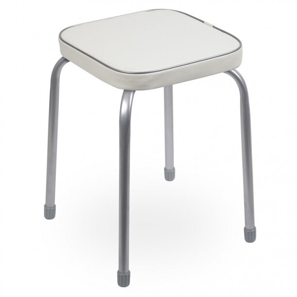 Табурет кухонный металл/кожзам Ника Фабрик ТФ03 320х320 мм светло-серый