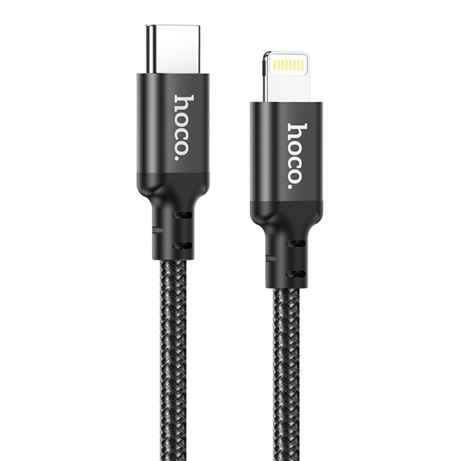 Кабель HOCO X14 Double speed PD20W USB-C - Lightning, ток до 3А, черный (1 метр)