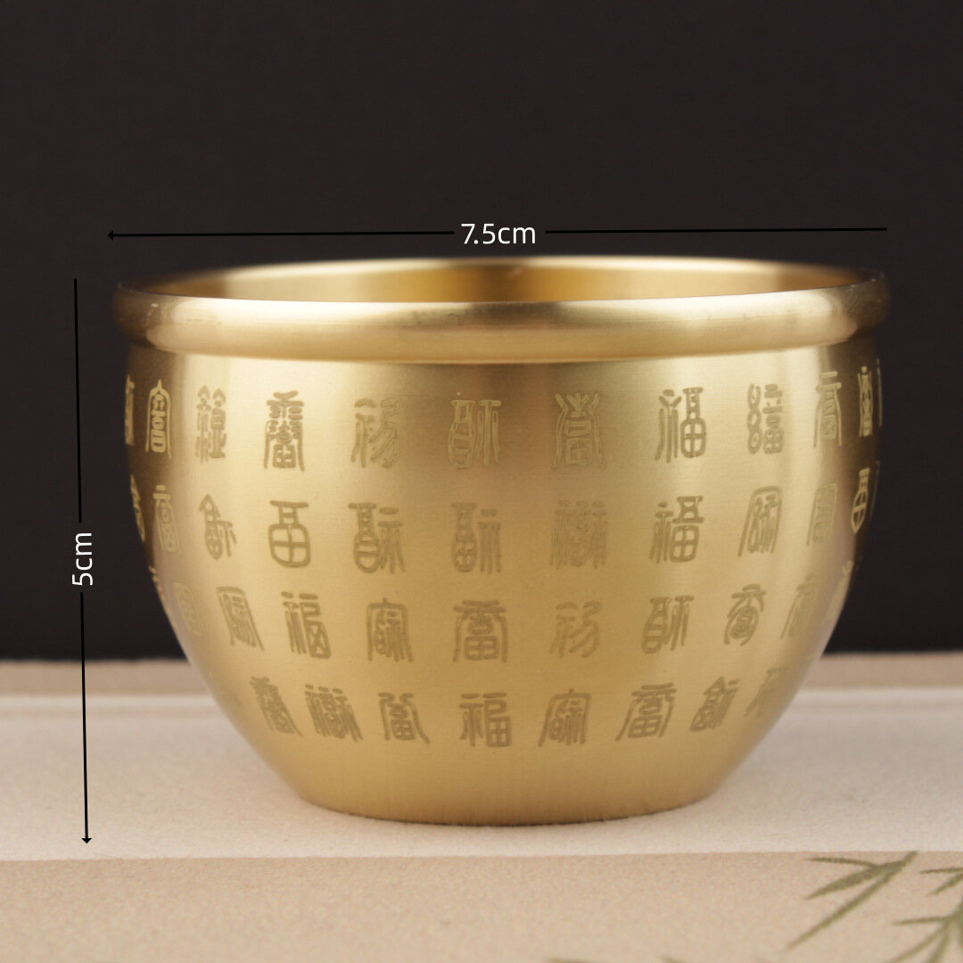 Латунная банка ста благословений, сокровищница, украшение юаньбао, песок золота, мини-юаньбао, сбор богатства, банка ста благословений, сокровищница, латунное украшение