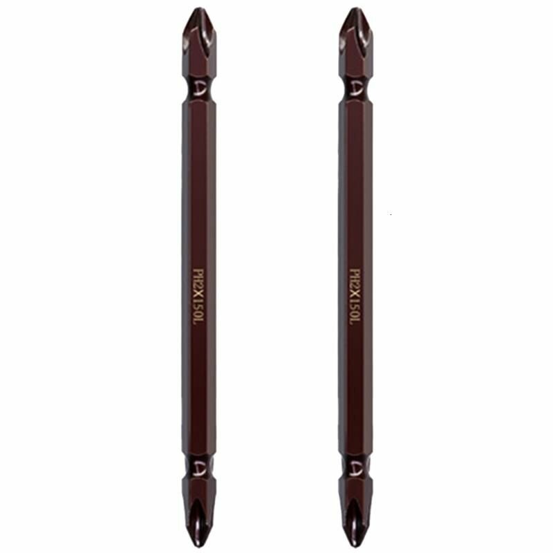 Бита PH2 для отвертки 65мм-300мм магнитная сталь крестовая двухсторонняя, 150mm