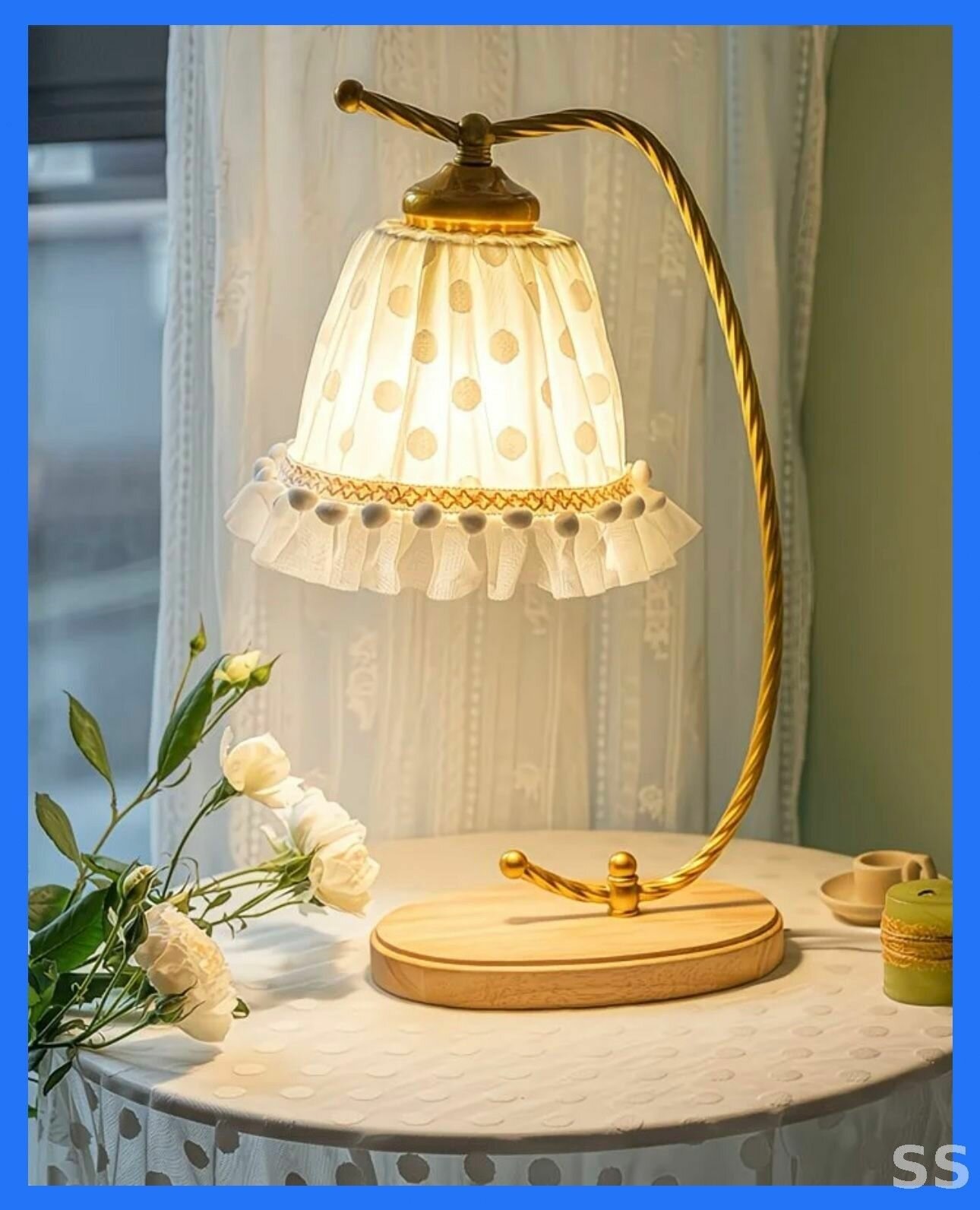 Ажурный абажур в стиле прованс, три уровня яркости для бестселлерной настольной лампы, предназначенной девочкам и девушкам