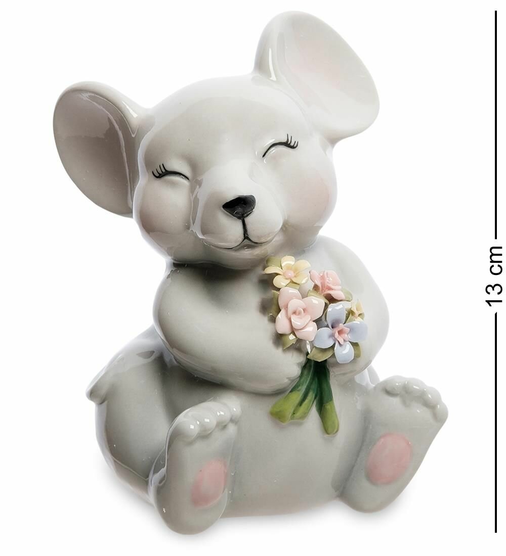 Копилка настольная Мышка с букетом (Pavone) A2135047 Pavone, Фарфор