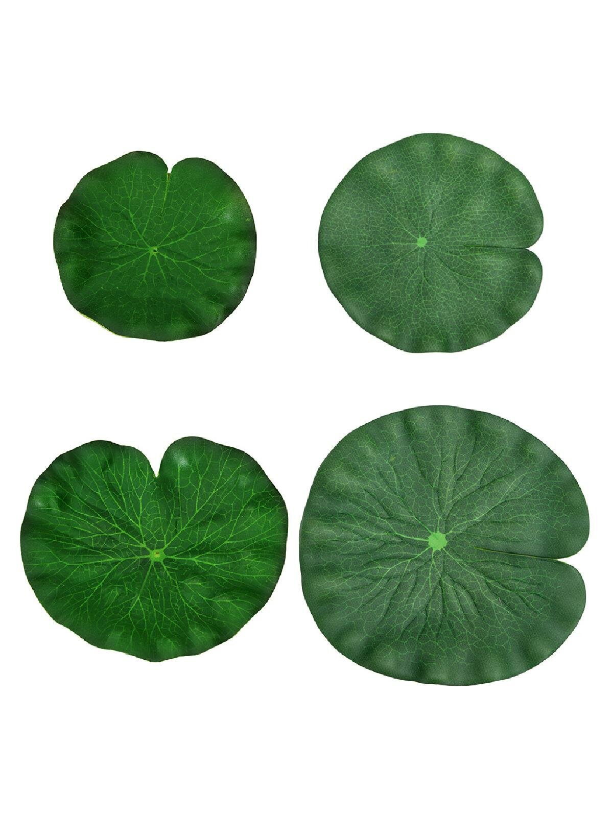 Искусственные листья лотоса 4 упаковки водных декоративных растений для плавающего пруда