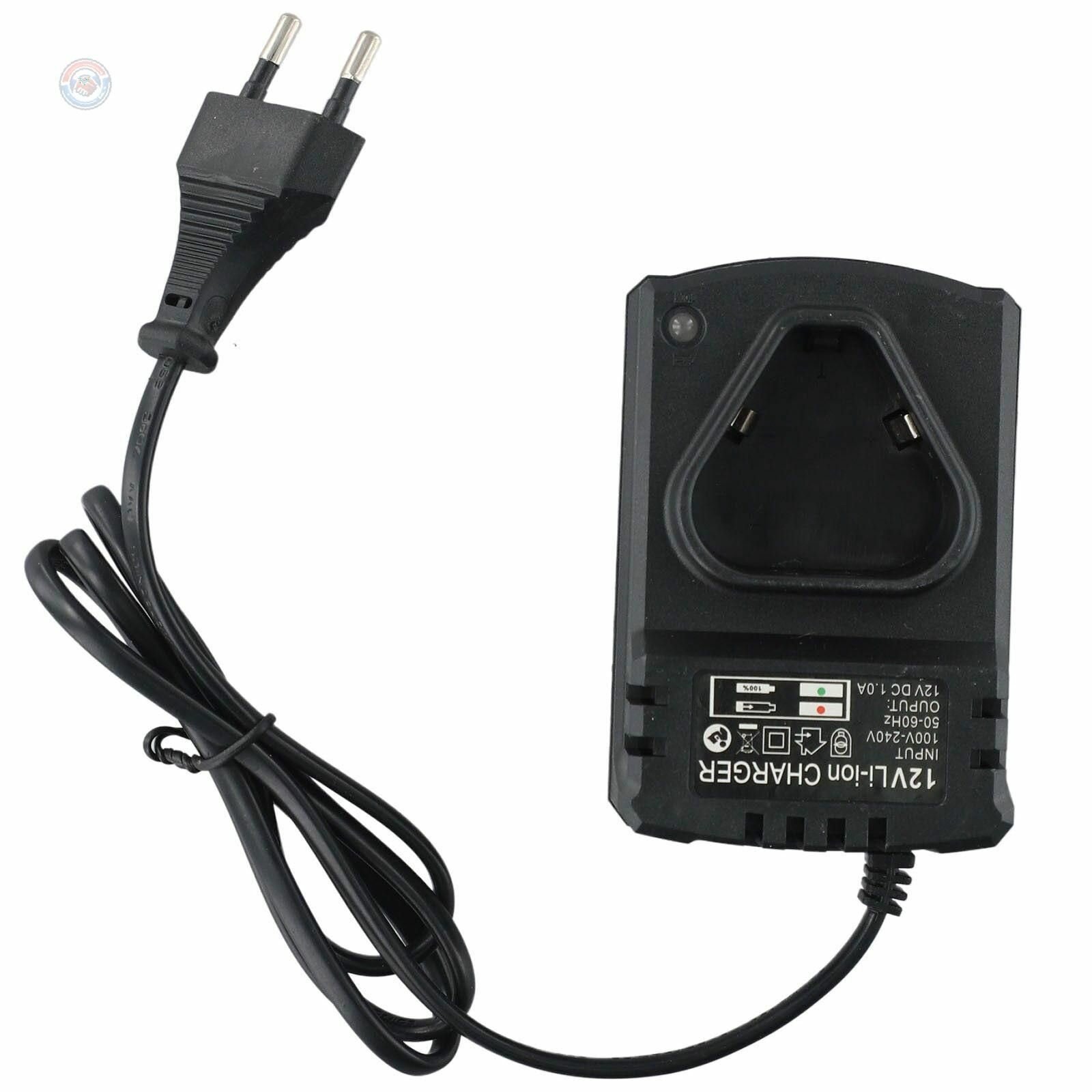 Зарядное устройство для аккумулятора 12V, универсальный зарядник для литиевой отвертки и дрели, компактный черный адаптер 110-240В, удобный блок питания для инструмента