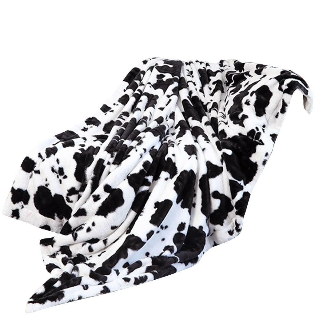 Плед с принтом коровы, Черно-белая корова - 200