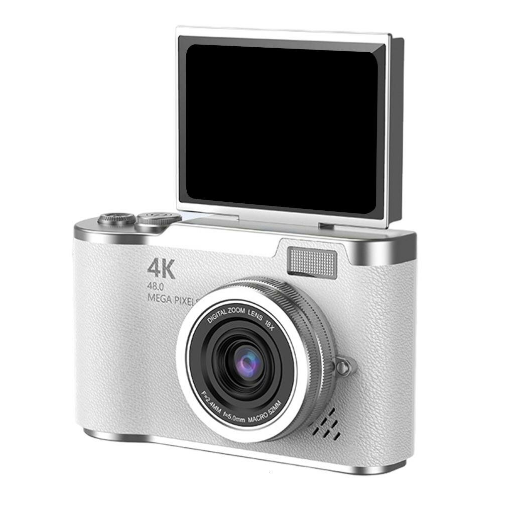 Цифровая камера 64 Мп, 4K, 18x зум, поворотный экран, Белый