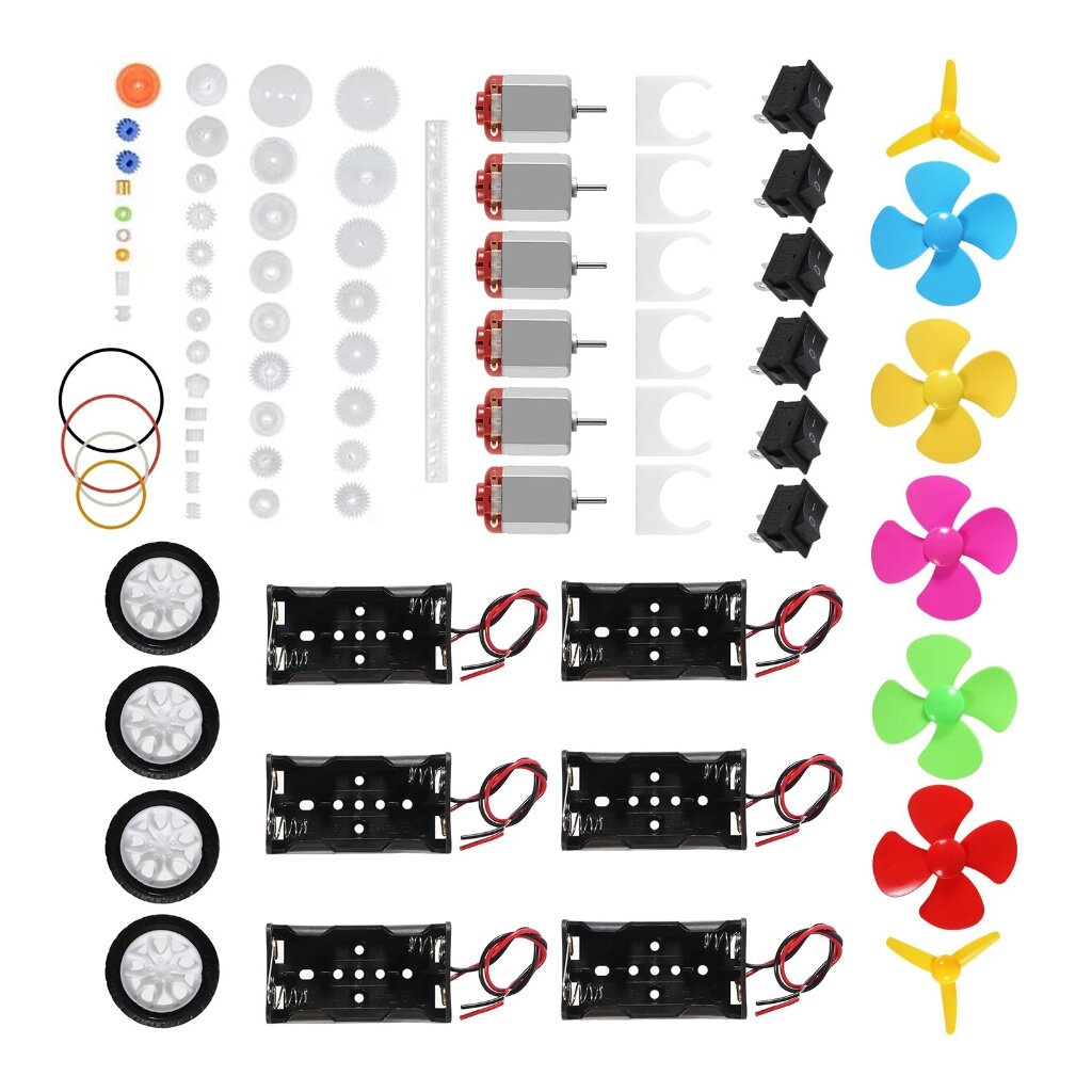 Комплекты двигателей С Аксессуарами Для Научных проектов DIY, Включая Держатель аккумулятора, Пропеллер И Пластиковые Шестерни