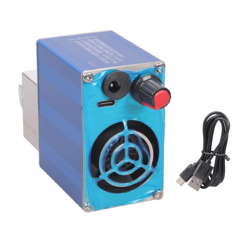 Портативная Воздуходувка в Металлическом Корпусе с USB-Кабелем, Сменная Двухскоростная Высокая Частота Вращения для Разжигания Огня Барбекю на Открытом воздухе в Кемпинге