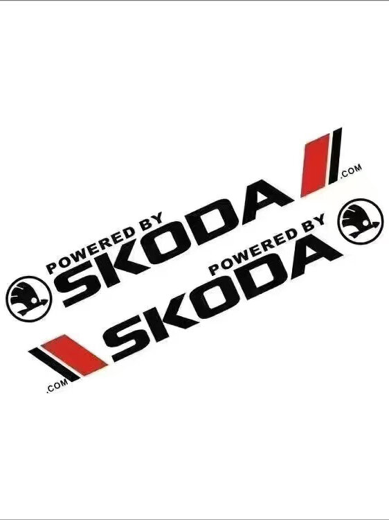 Стикеры с логотипом Skoda для бампера или стекла 2шт