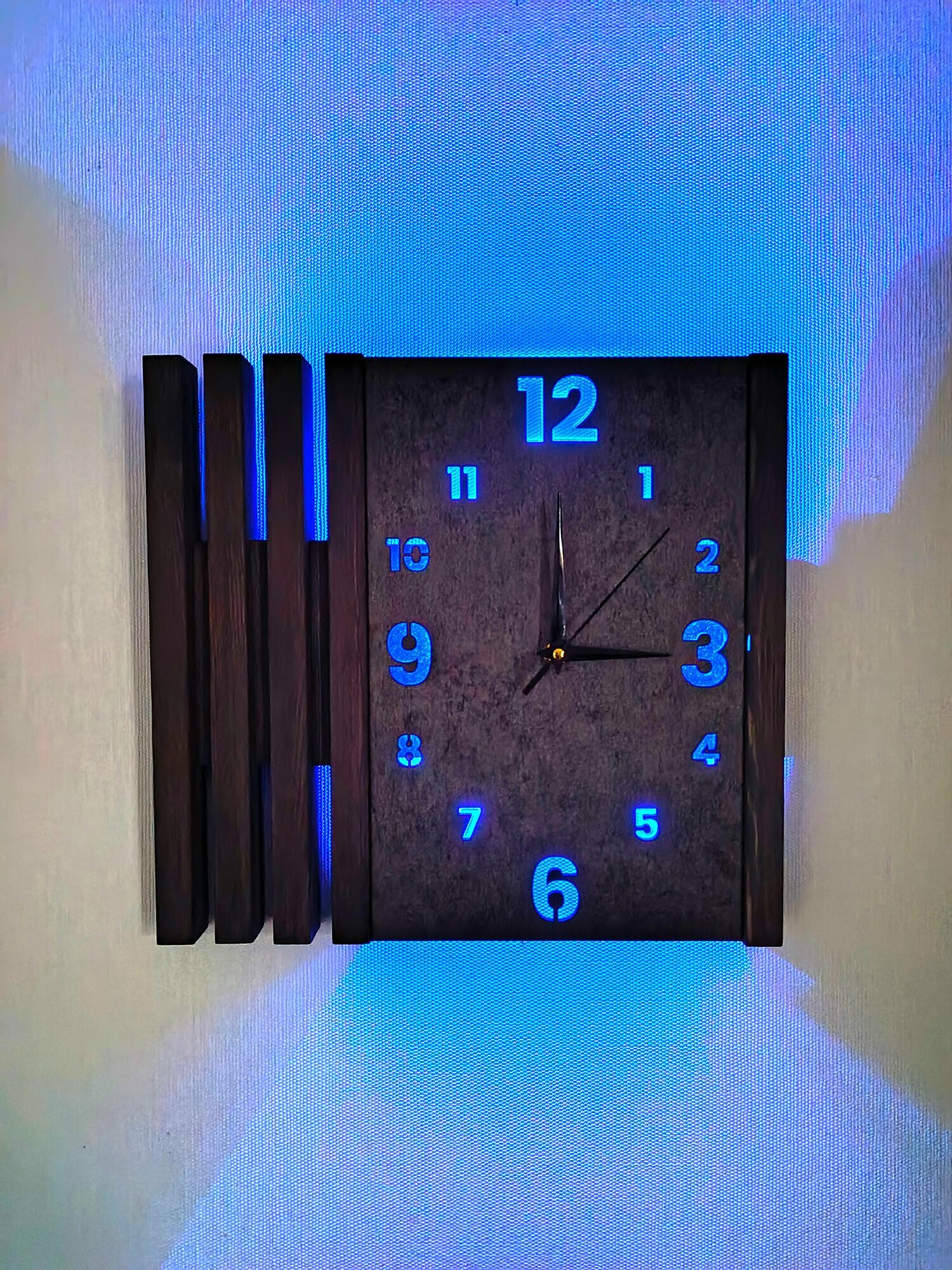 Часы Настенные Ночник Интерьерное Панно с Подсветкой Рейки Лофт
