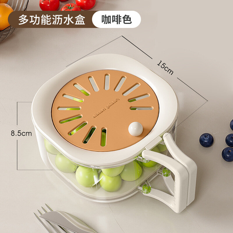 Креативная 2-в-1 корзина для мытья посуды с фильтром для воды, телескопическая корзина для сушки, утолщенная коробка для свежести, милая корзина для фруктов