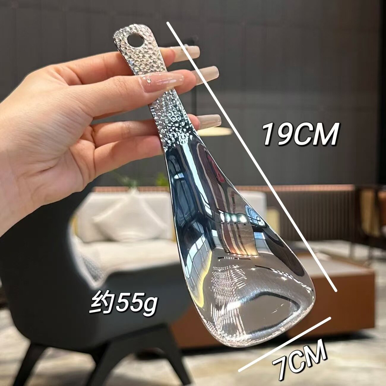 Ложка для риса из нержавеющей стали, креативная квадратная ложка с фактурой молотка, не прилипающая ложка для риса для домашнего использования, столовой, ресторана, самообслуживания