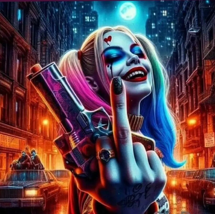 Алмазная Мозаика "Харли Квин И Джокер" MozArt / Вышивка Стразами 40x50 / Живопись, Художники