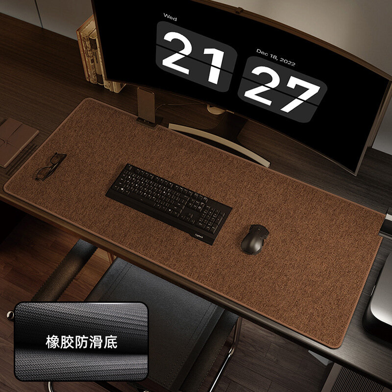 Большой коврик для мыши из хлопка и льна, компьютерный стол, льняной большой офисный коврик для клавиатуры, домашний письменный коврик