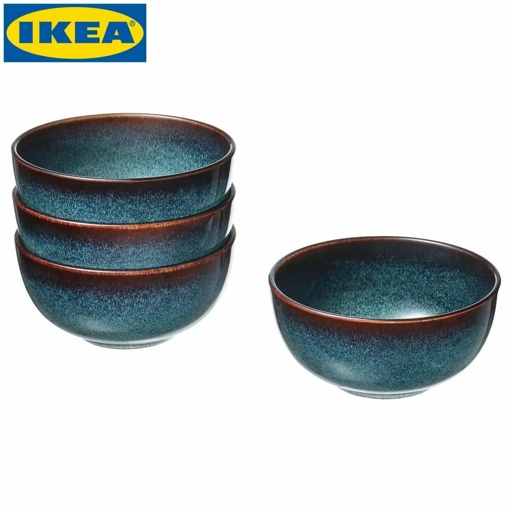 Миска синий, белый, 4 шт