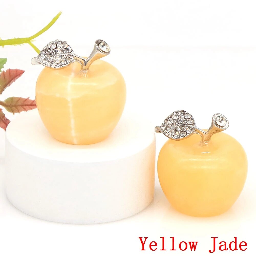 Статуэтка яблоко из натурального драгоценного камня, 48 цветов