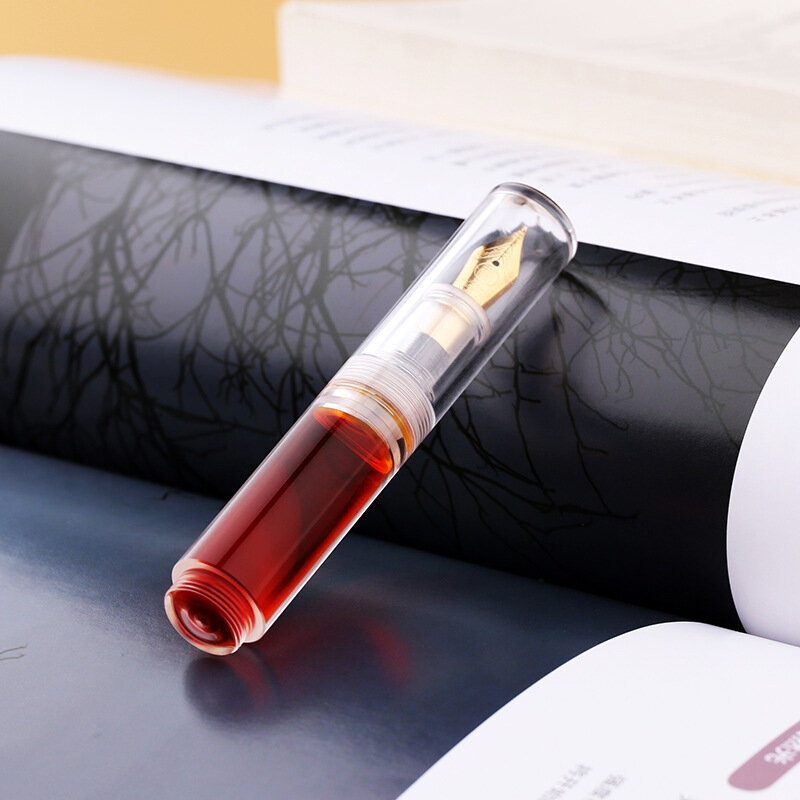 MAJOHN Второе поколение прозрачной ручки с эффектом звездного неба, макарон, мелад, коричневая мини-ручка для кармана