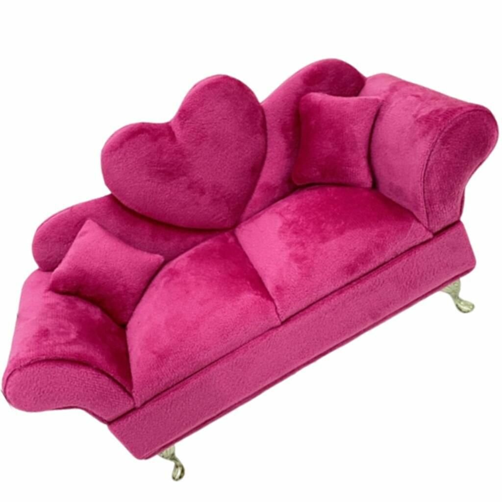 Шкатулка для украшений из мягкой фланели с несколькими отделениями в форме дивана Розового Цвета Нового оттенка