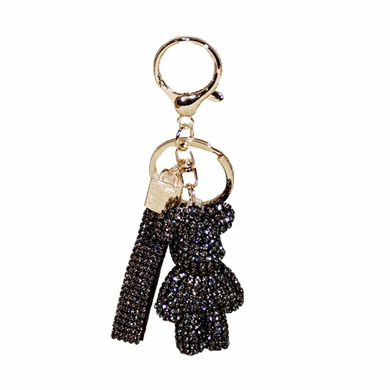 Мини-ключ-браслет с черными диамантами, компактный держатель для авто и ключей