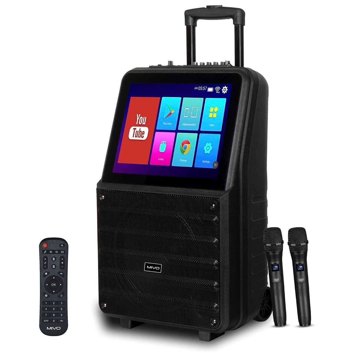 Караоке-колонка с экраном 15" Mivo MD-1510 / 200Вт / Android 12