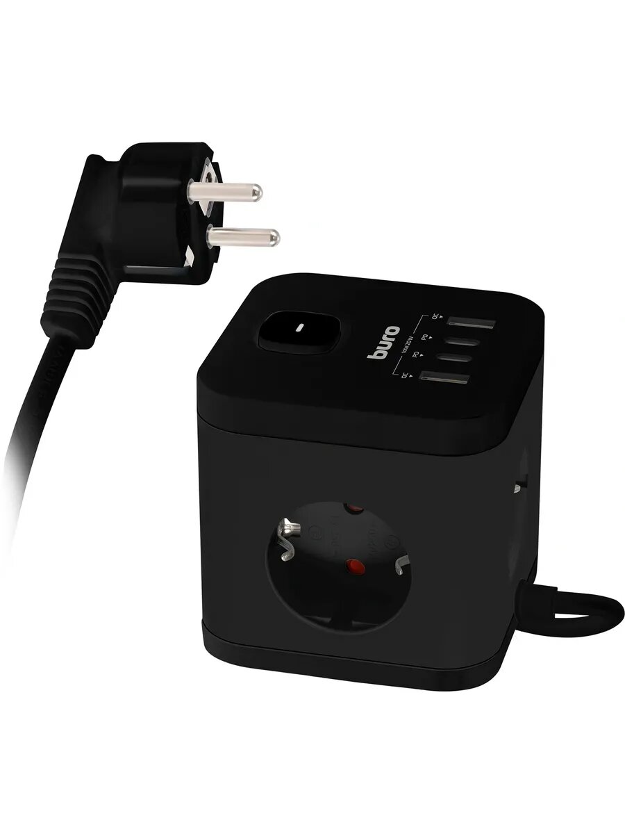 Сетевой удлинитель BU-PC3.1UС-Plus-B 1.5м (3 розетки) черный