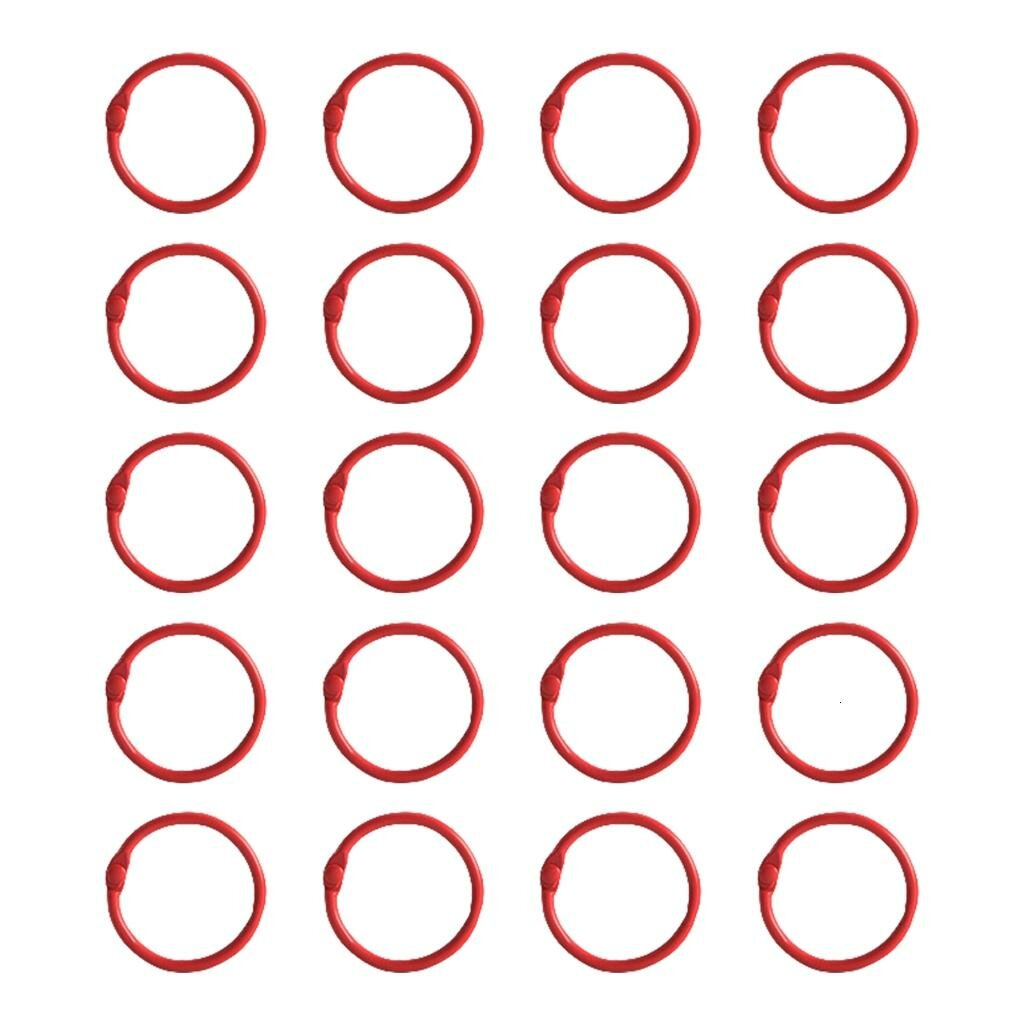 Металлические кольца для переплета, 20 шт, 25 мм, красный - Внутренний 25 мм