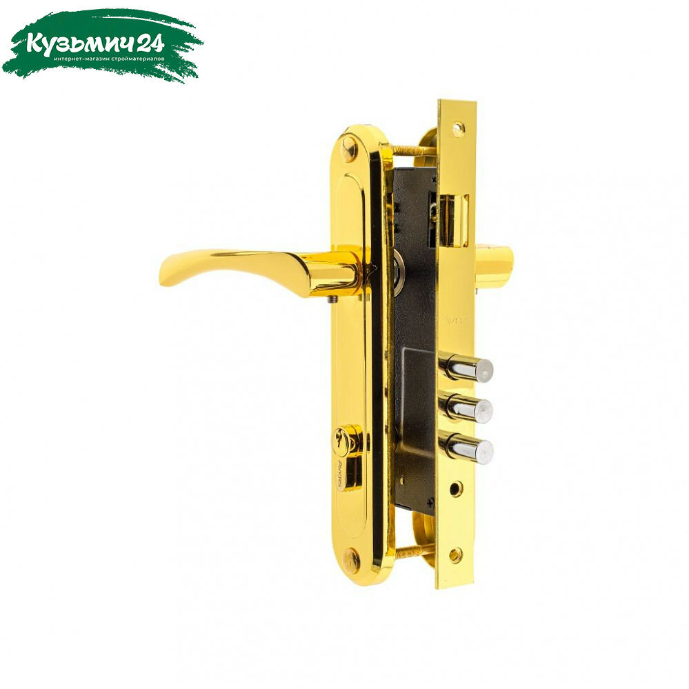 Замок врезной Avers 014976, 2223/70-G, цилиндровый, золото, 35-50 мм, 5 ключей