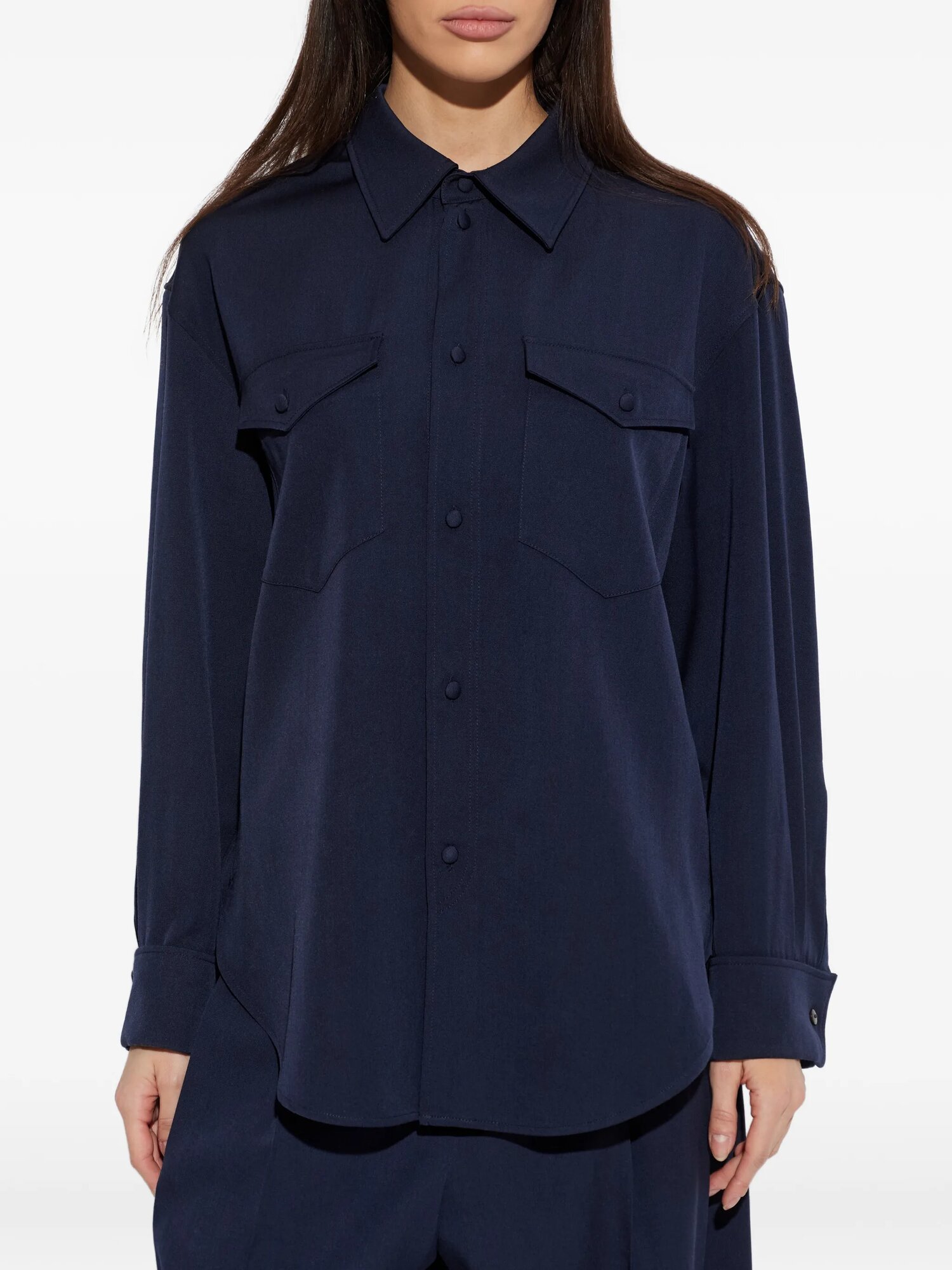 Рубашка KENZO Button flap-pocket shirt, размер 38, синий — фото 1