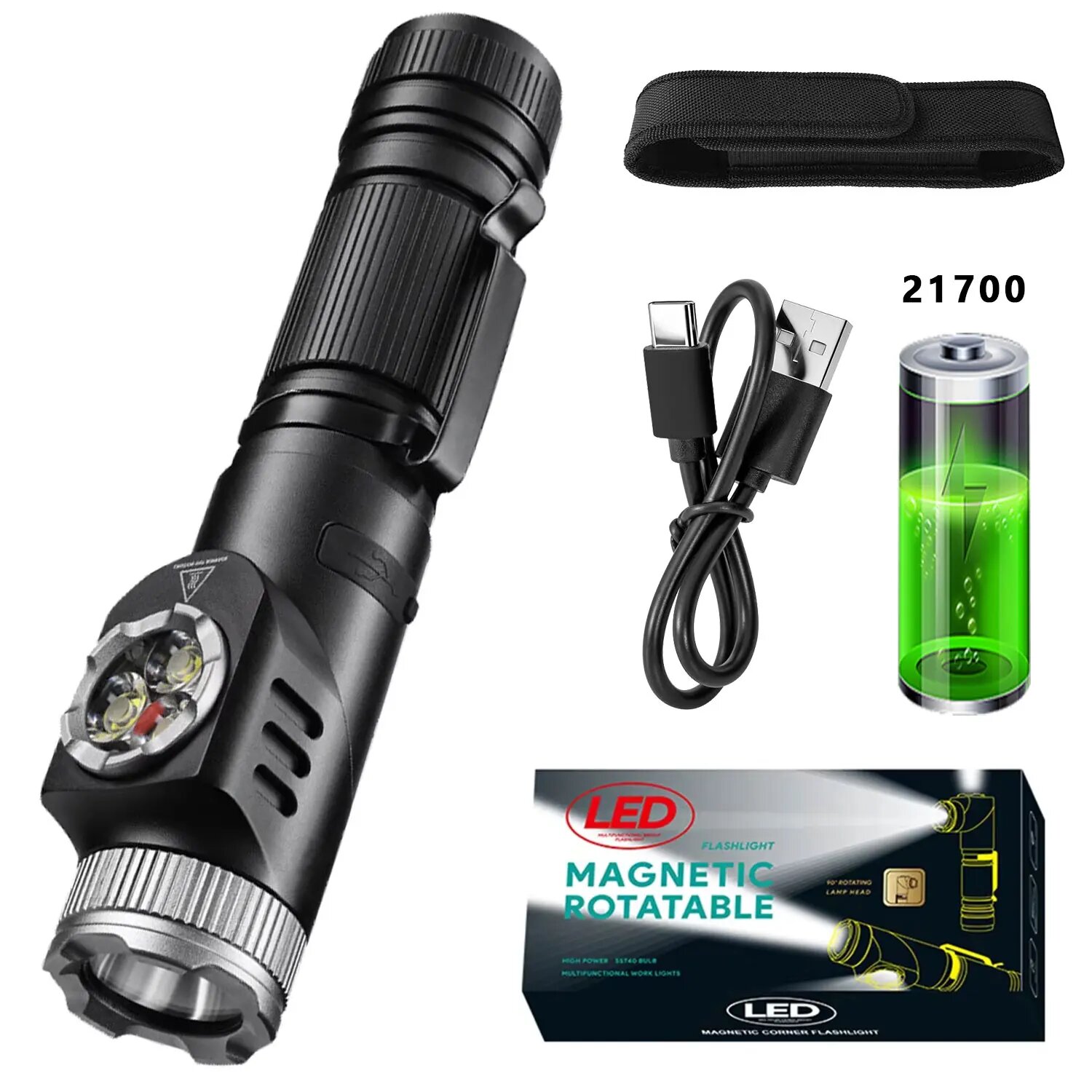 Перезаряжаемый алюминиевый фонарик 1500 Лм