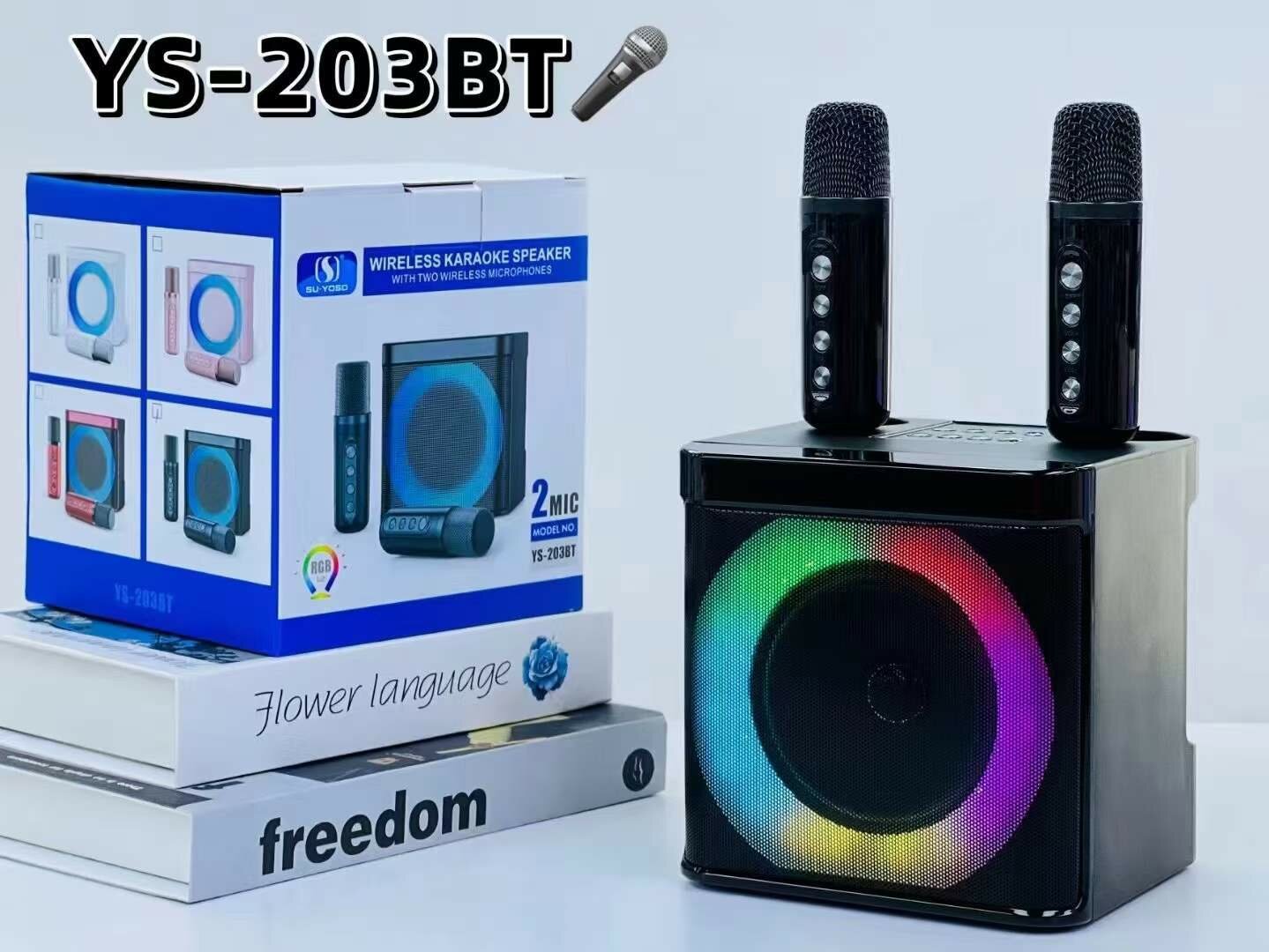 YS-203BT Bluetooth-колонка для дома, набор для караоке, микрофон для пения, интегрированный микрофон, Bluetooth 5.3