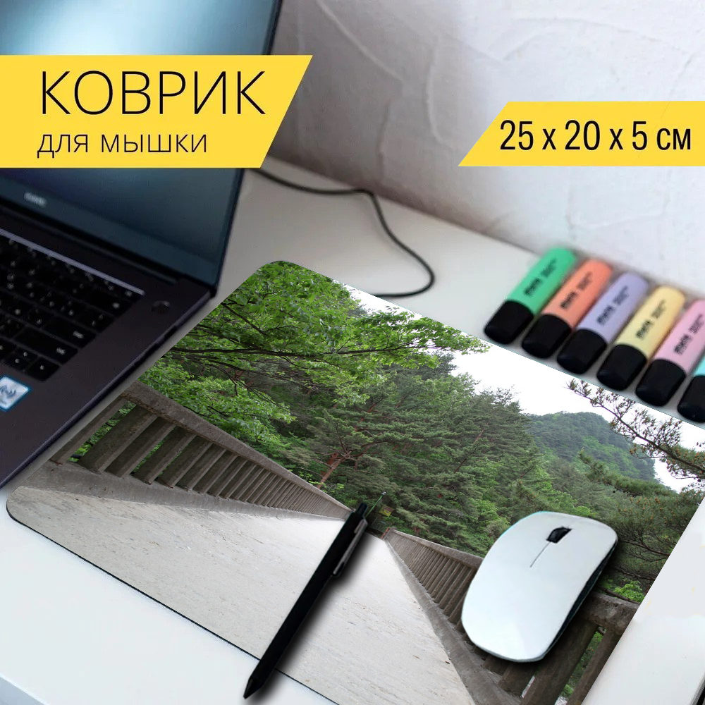 Коврик для мыши с принтом "Каменный мост, мост, горизонтальная" 25x20см.