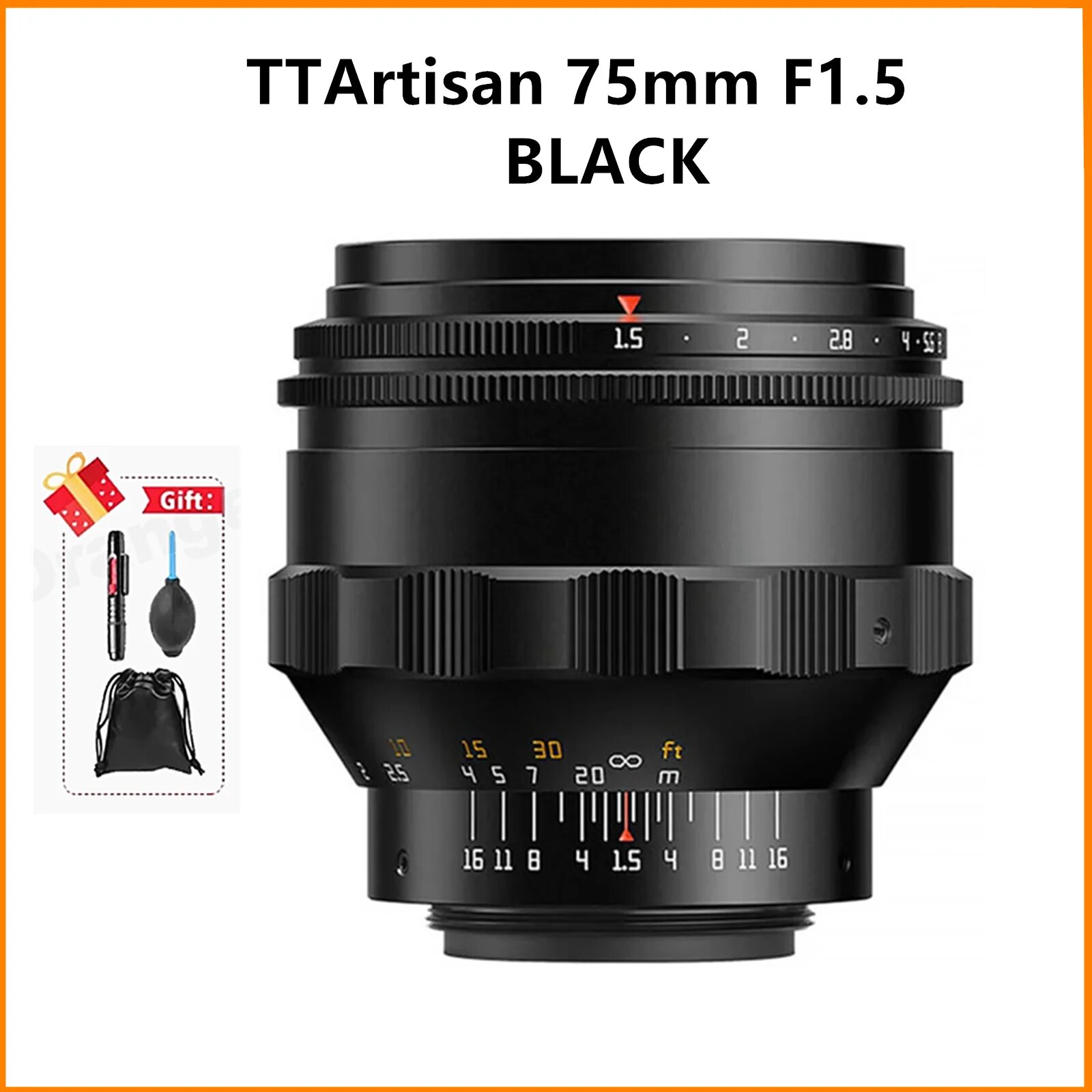 Полнокадровый объектив TTArtisan 75 мм F1.5 Swirly Bokeh с креплением M42 для Sony Canon Nikon Lumix camara fotografica