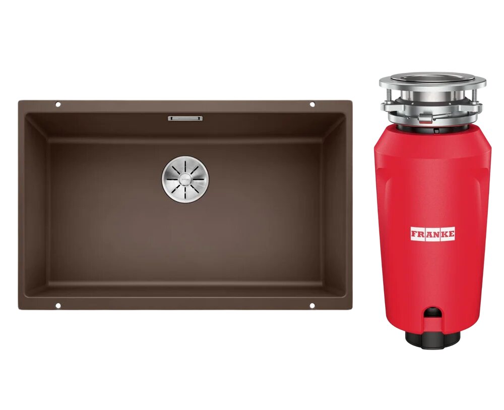 Комплект Мойка Blanco Subline 700-U 73x46, кофе, искусственный гранит / Измельчитель Franke 134.0715.095 механический