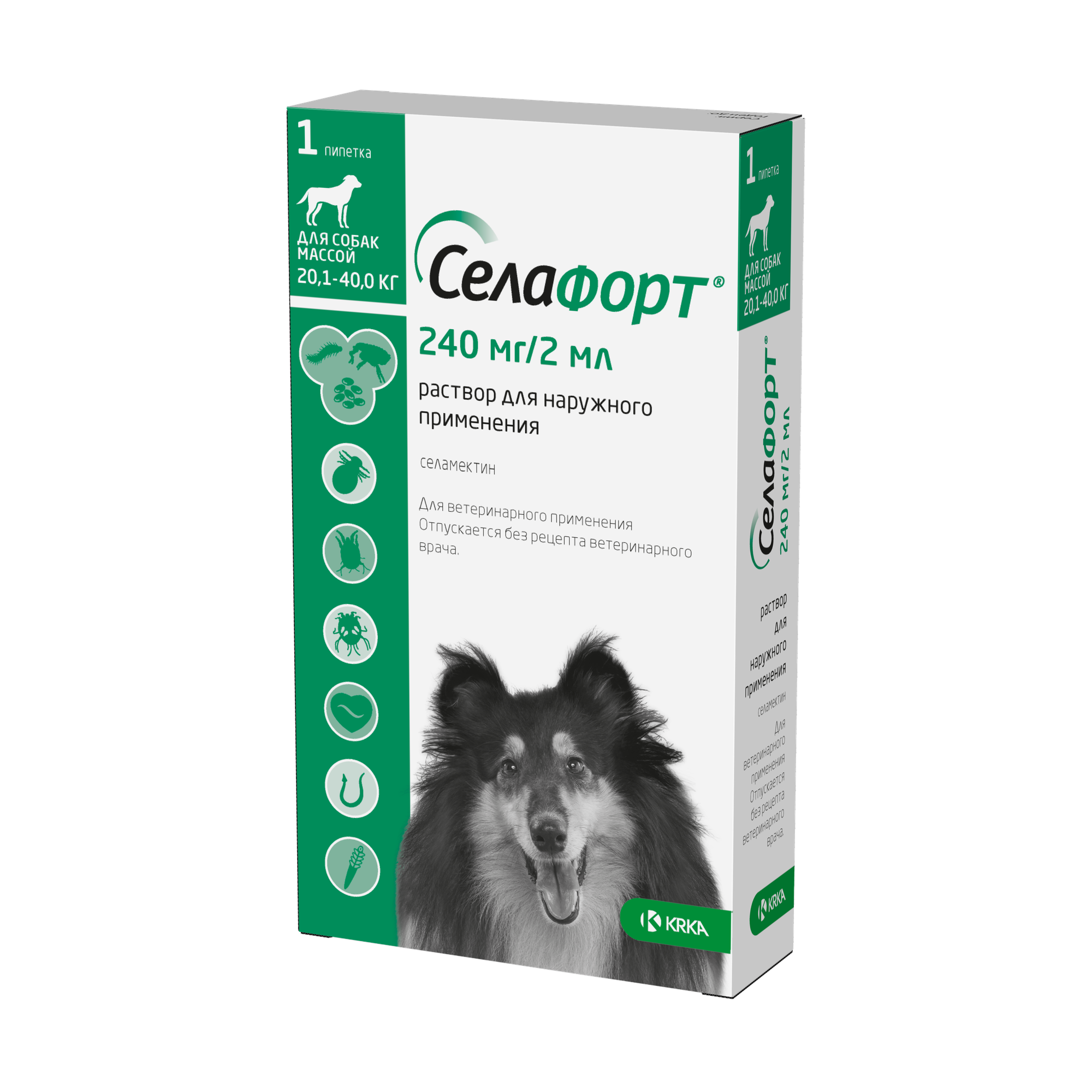 Селафорт капли от блох и клещей для собак от 20 до 40 кг