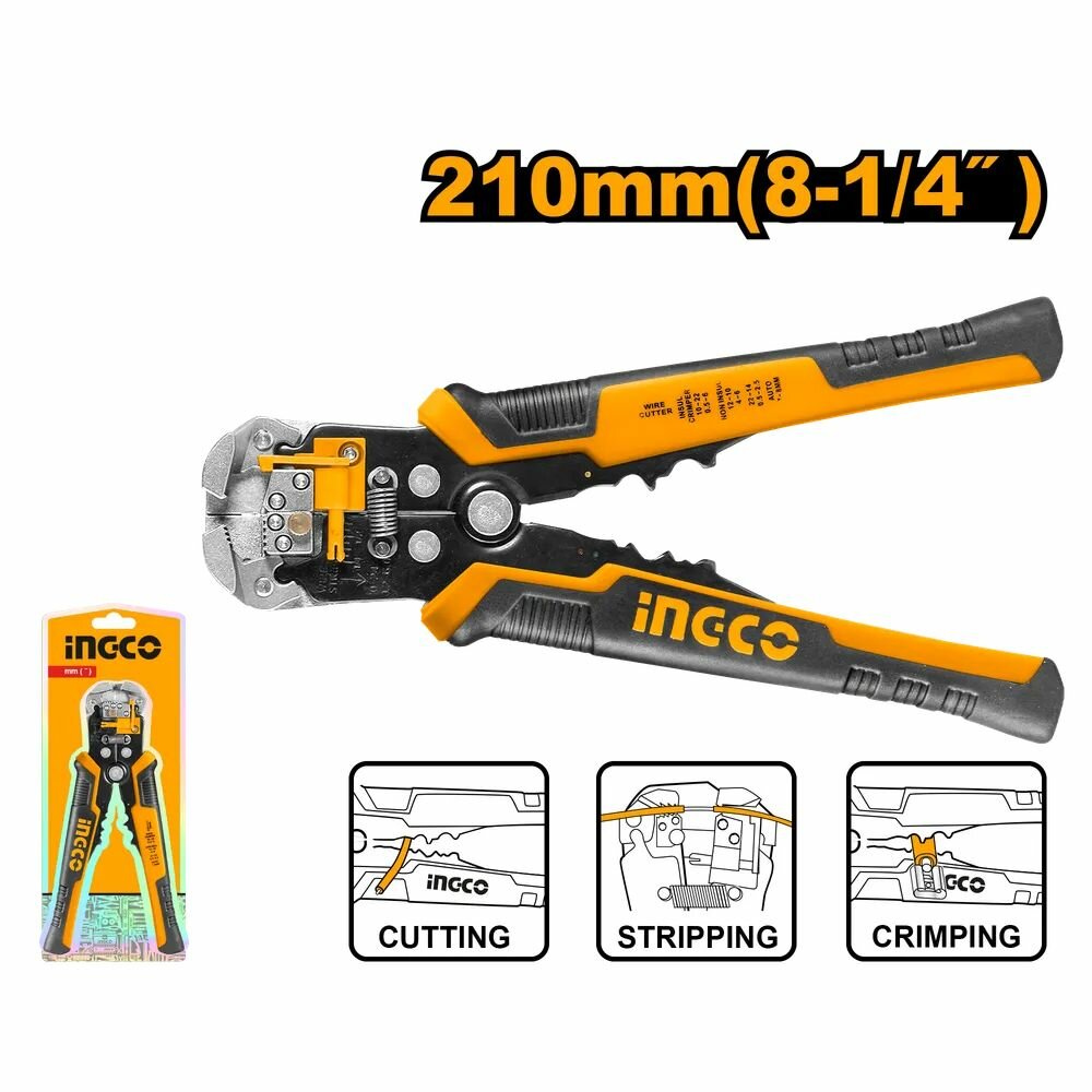Стриппер автоматический многофункциональный для снятия изоляции INGCO HWSP102418 INDUSTRIAL 0.2-6 мм