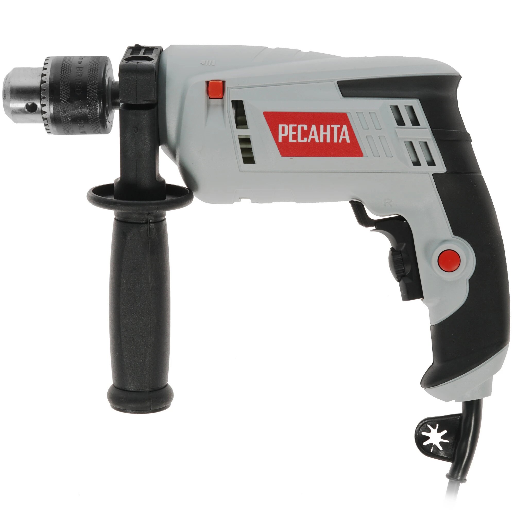 Дрель Ресанта ДУ-13/580 (75/8/1) серый, ударная, 580 Вт, 3000 об/мин
