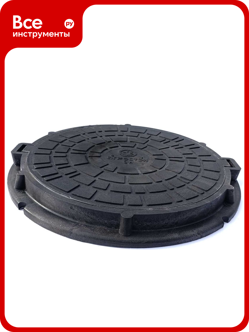 Люк полимерно-композитный Агросток легкий 760х630х60 мм 3 т (черный) 50773